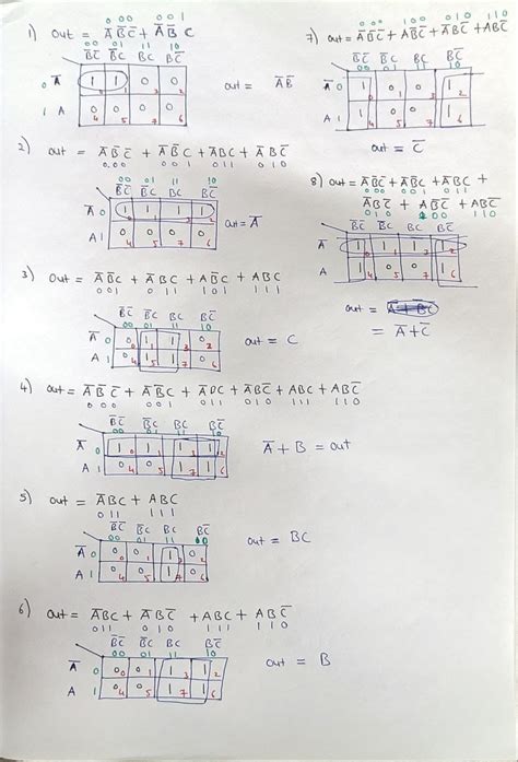 Solved Karnaugh Map K Map Exercises The Out Is The Conditiono