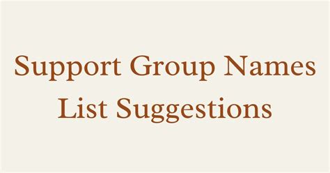 Support Group Names List Suggestions Best Generator