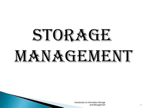 PPT STORAGE MANAGEMENT PowerPoint Presentation Free Download ID