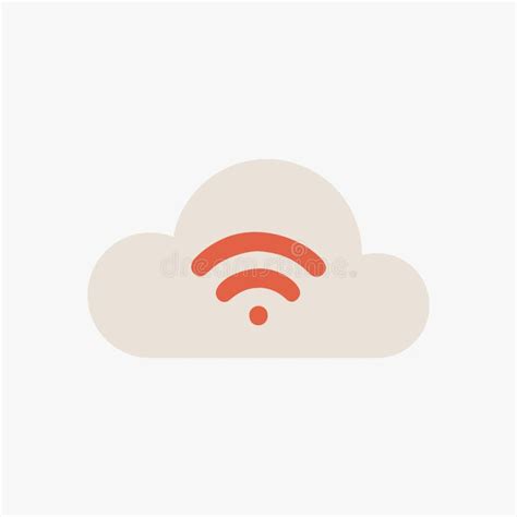 Cloud With Wifi Symbol In Flat Vector Illustration Symbolizing Internet