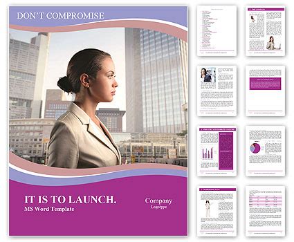 Woman In Business Center Word Template Design ID 0000017536 SmileTemplates Com