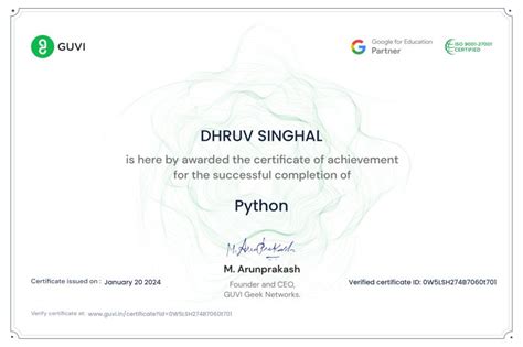 Dhruv Singhal On Linkedin Hey 👋 Connection I Am Happy To Share That I Have Obtained My New