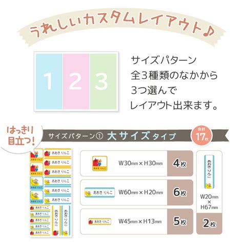 【楽天市場】【最短当日発送・選べるレイアウト】お名前シール デザインが選べる サイズが選べる おなまえシール 選べる セレクト カスタム 耐水