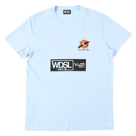 【楽天市場】 Diesel ディーゼル メンズ プリント クルーネック スリムフィット 半袖tシャツ カットソー【t Diegor C11】【サイズm】【ライトブルー】die M T F4