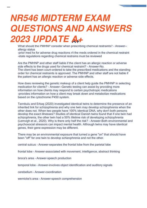 NR546 Midterm Exam Questions And Answers 2023 2024 Update A NR546 Stuvia US