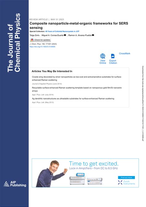 Pdf Composite Nanoparticle Metal Organic Frameworks For Sers Sensing