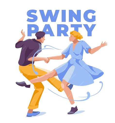 Premium Vector Swing Dancing Couple Dance Club In Retro Style