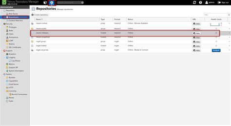 private maven repository release release version error return code is
