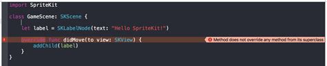 Swift Skscene Superclass Doesnt Have A Didmove Method Stack Overflow