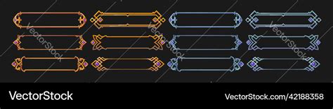 Fantasy Gold And Silver Frames For Rpg Game Vector Image