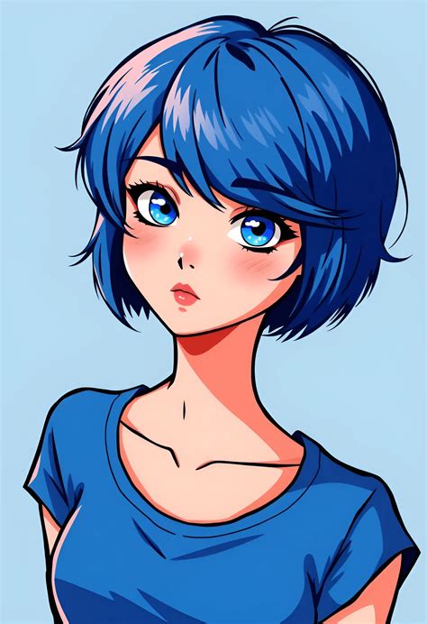 Anime Girl With Blue Hair Free Download Ai Scribbles