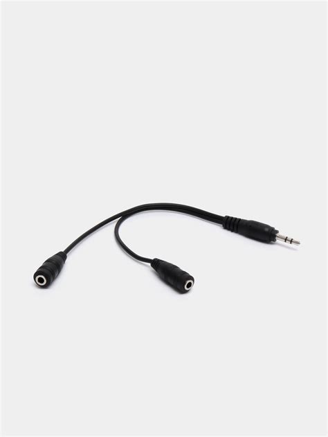 Переходник аудио сплиттер разветвитель для подключения 2 наушников Jack3 5 купить по цене 135