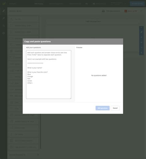 How To Copy And Paste Questions Import Questions Surveyhero Help Center