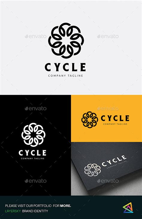 循环标志抽象标志模板Cycle Logo Abstract Logo Templates机构精品品牌品牌商业干净 色彩斑斓