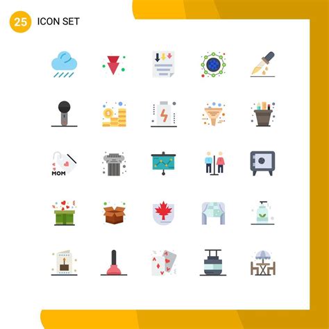 Set Of 25 Commercial Flat Colors Pack For Medical Droup Page Globe
