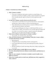 Midterm Docx Midterm Prep Chapter Introduction To Human Sexuality What Is Human Sexuality