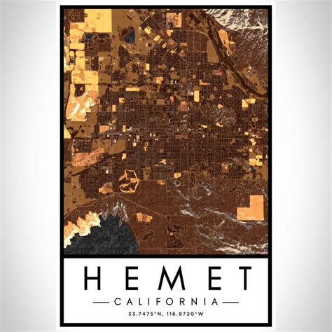 Hemet California Map Print In Ember — Jace Maps
