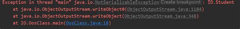 Exception In Thread Main Java Io NotSerializableException IO Student Exception In Thread