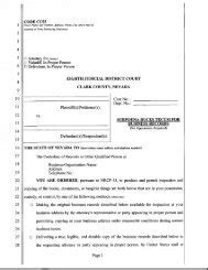 Deposition Subpoena Duces Tecum Clark County Courts