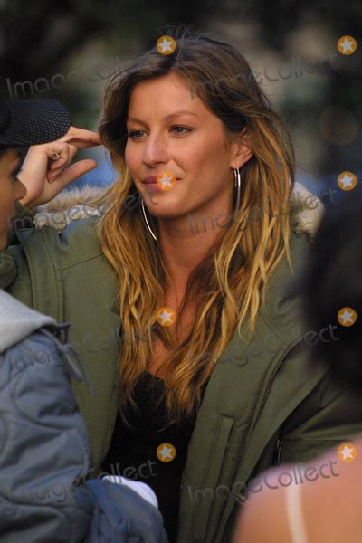 Photos And Pictures Nyc 092103 Gisele Bundchen In Between Filming A
