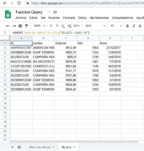 Funcion Query Google Sheets NivelProExcel Excel
