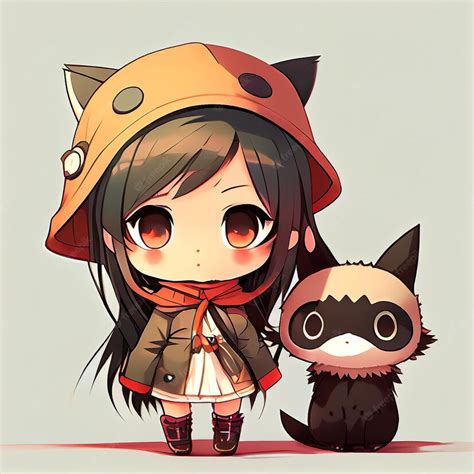 Premium Photo Anime Chibi Style Girl Character Generative Ai
