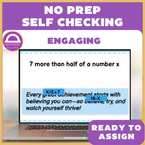 Writing Algebraic Expressions Activity Self Checking Digital And Worksheets