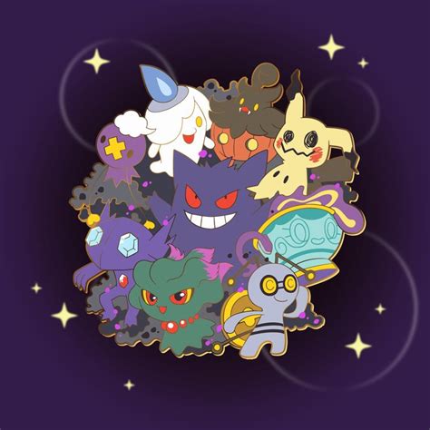 Ghost Type Group Pokemon Evolution Enamel Pin Shinnoyume Pokemon