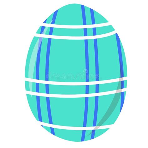 Green Easter Egg With Stripes Stock Vector Illustration Of Spring