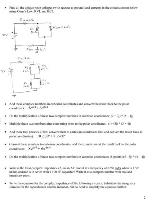 Solved Find All The Unique Node Voltages With Respect To
