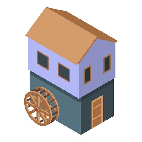 Premium Vector Water Mill Icon Isometric Of Water Mill Vector Icon For Web Design Isolated On