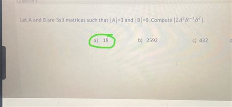 Solved Let A And B Are 33 Matrices Such That A 3 And Chegg Com
