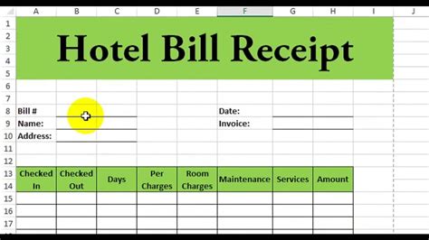 How To Create A Bill In Excel Step By Step Guide Youtube