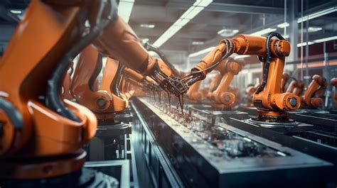 Premium Photo Aipowered Robotic Arms Assembling Intricate Components