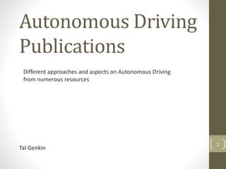 Autonomous Driving Publications PPT