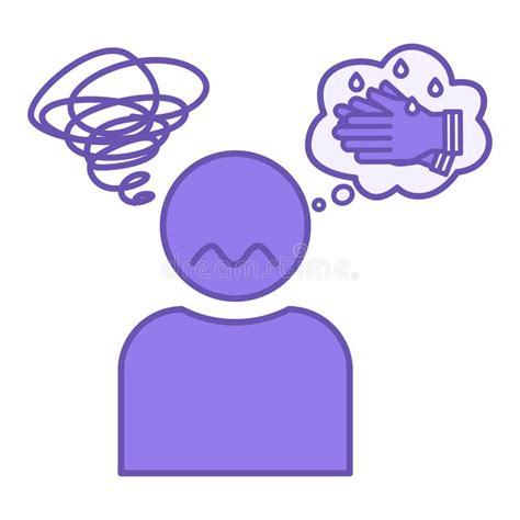 Colored Obsessive Compulsive Disorder Icon Stock Illustration