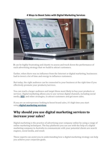 Ppt 4 Ways To Boost Sales With Digital Marketing Services Powerpoint Presentation Id 12184306