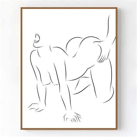 Erotic Couple Line Art Nude Couple Drawing Minimalist Intimate T