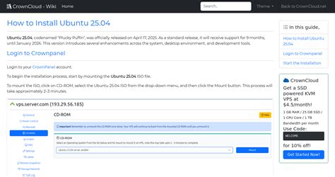 CrownCloud Wiki How To Install Ubuntu