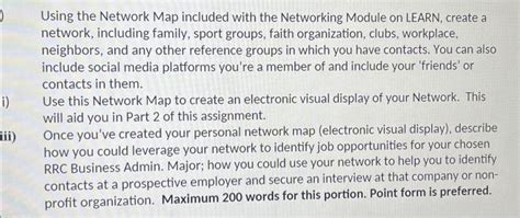 using the network map included with the networking