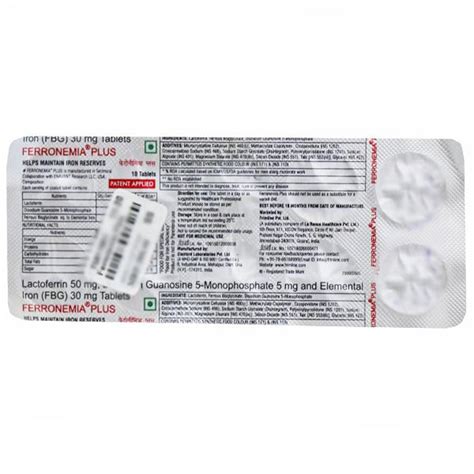 Ferronemia Plus Tablet 10s Price Uses Side Effects Composition