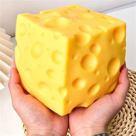 Cheese Squishy 10cm Big Cheese Squishy Stress Ball Fidget Toys