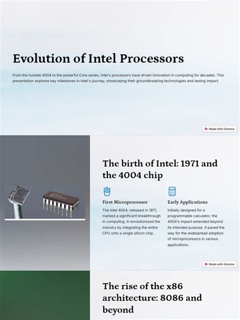 Evolution Of Intel Processors Pdf Intel Central Processing Unit