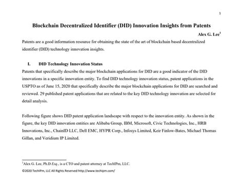 Blockchain Decentralized Identifier Did Innovation Insights From
