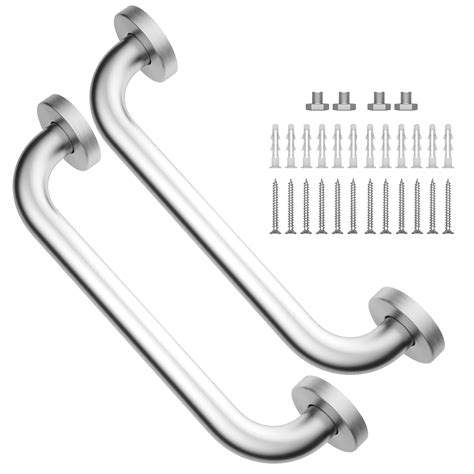 2 Pack 12 Satin Brushed Nickel Stainless Steel Shower Grab Bars