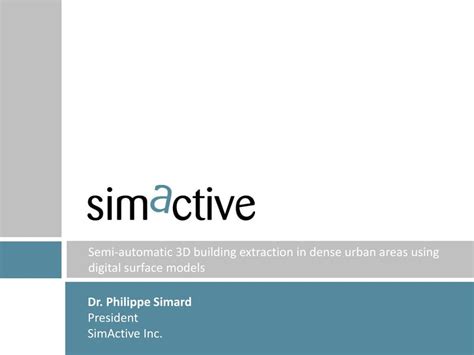 Ppt Semi Automatic 3d Building Extraction In Dense Urban Areas Using Digital Surface Models