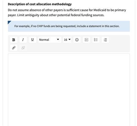 design the cost allocation subsection using the cms design system