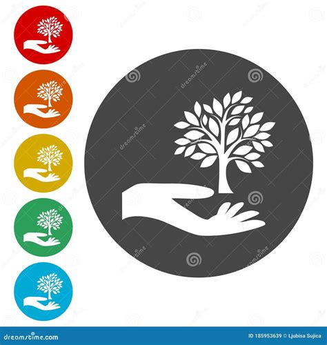 Hand With A Tree Symbol Tree In Hand Stock Vector Illustration Of Concepts Drawing