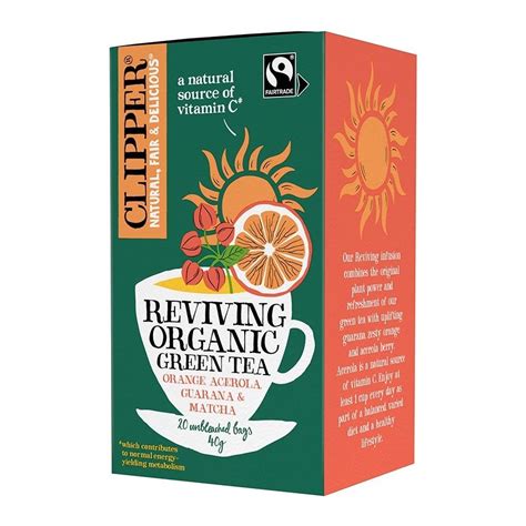 Clipper Organic Green Tea Reviving Orange Acerola Guarana And Matcha 20