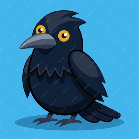 Premium Vector A Crow Sits Upset